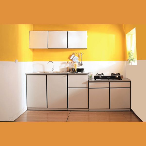 Kitchen set, cooking room, steel cabinet